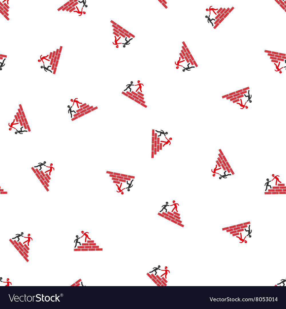 Builder stairs help flat seamless pattern Vector Image