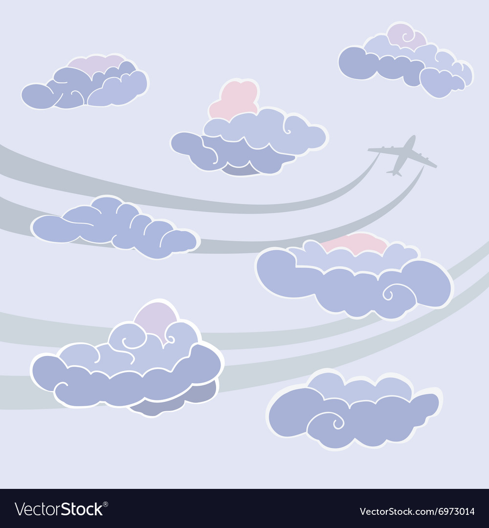 Clouds icon set sky pattern templete with Vector Image
