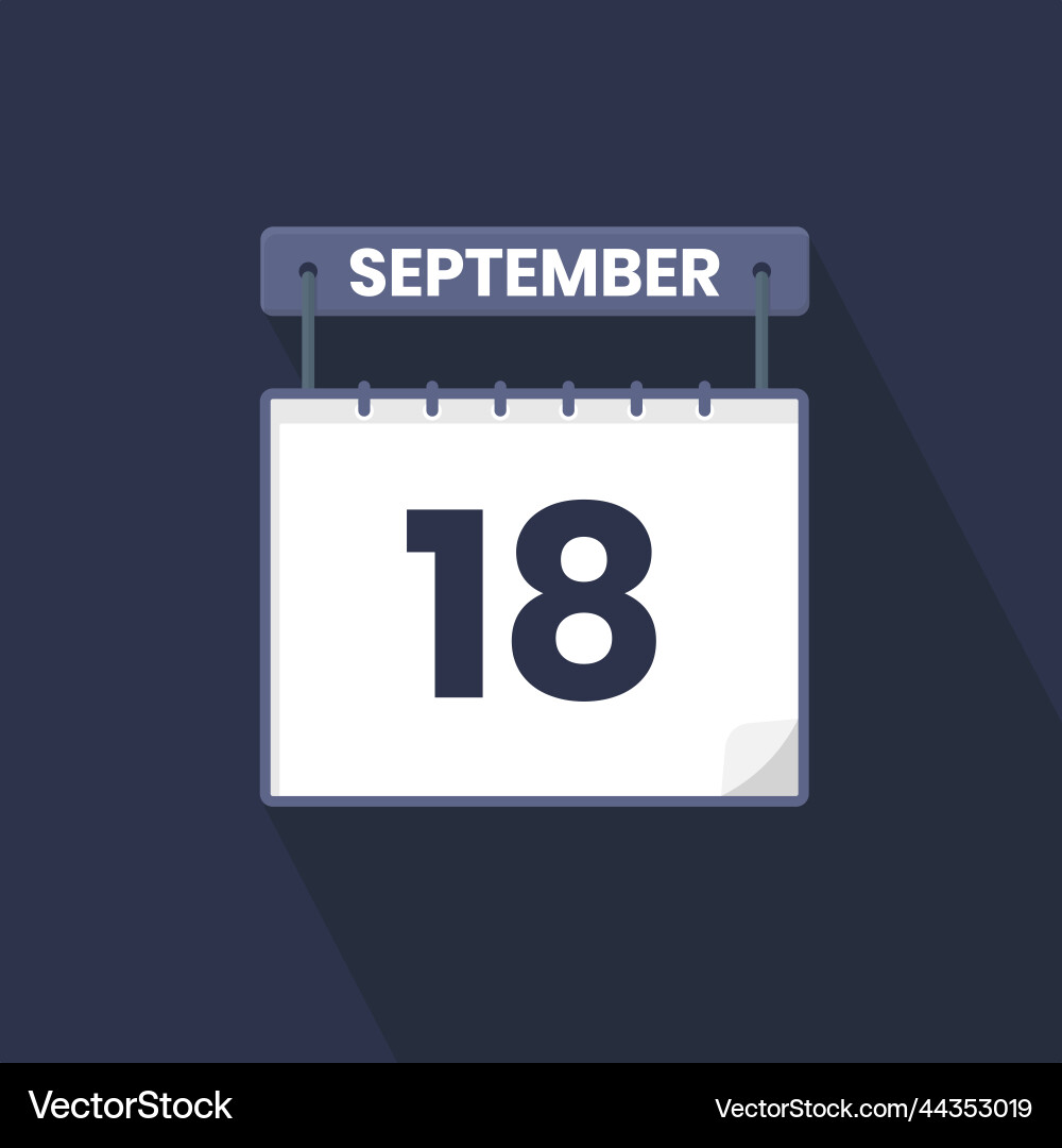 18th september calendar icon september 18 Vector Image
