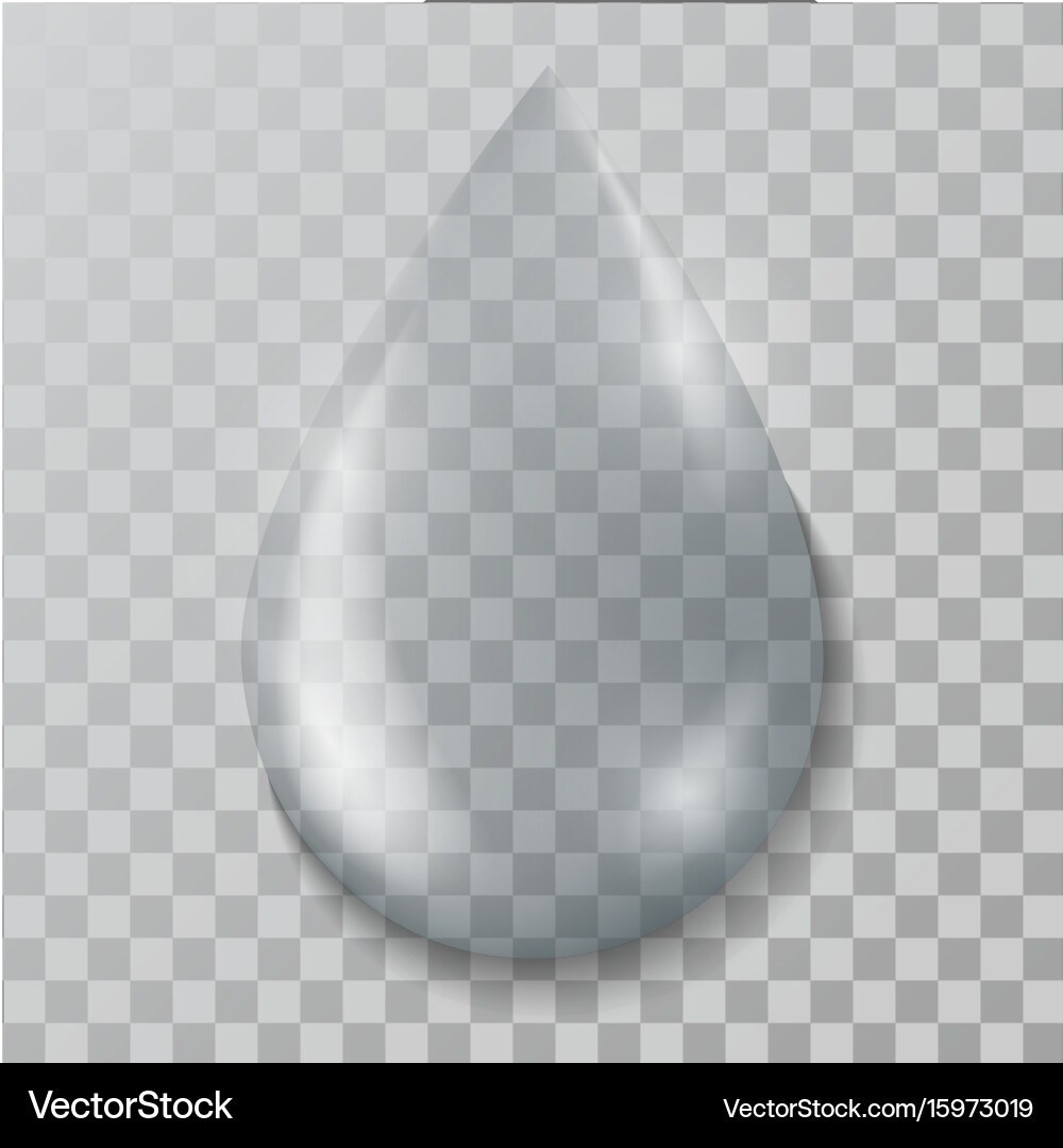 A realistic water drop with shadows reflect Vector Image
