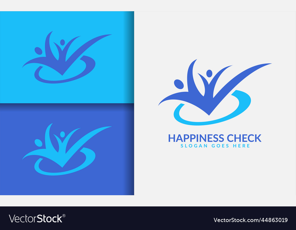 Happiness check logo design thick mark symbol Vector Image Happiness check logo design thick mark symbol Vector Image