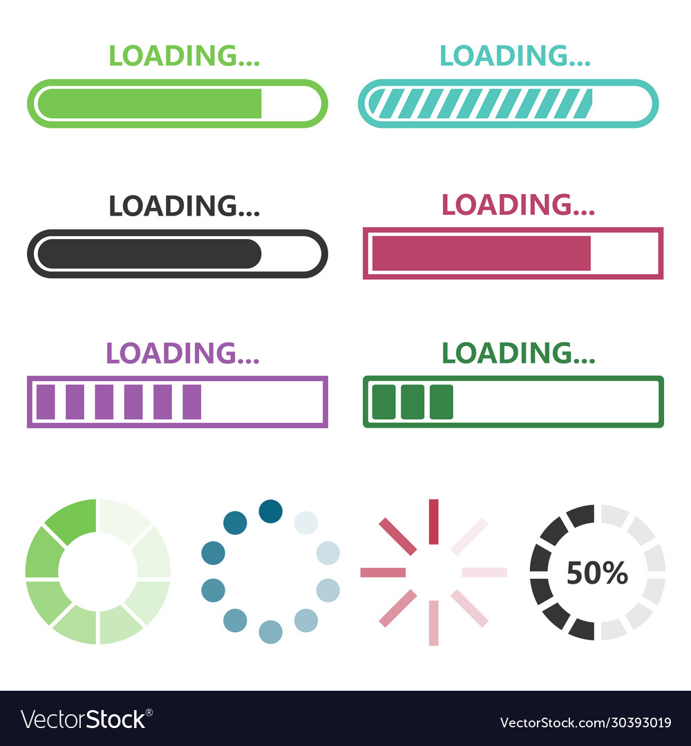 Loading set Royalty Free Vector Image - VectorStock