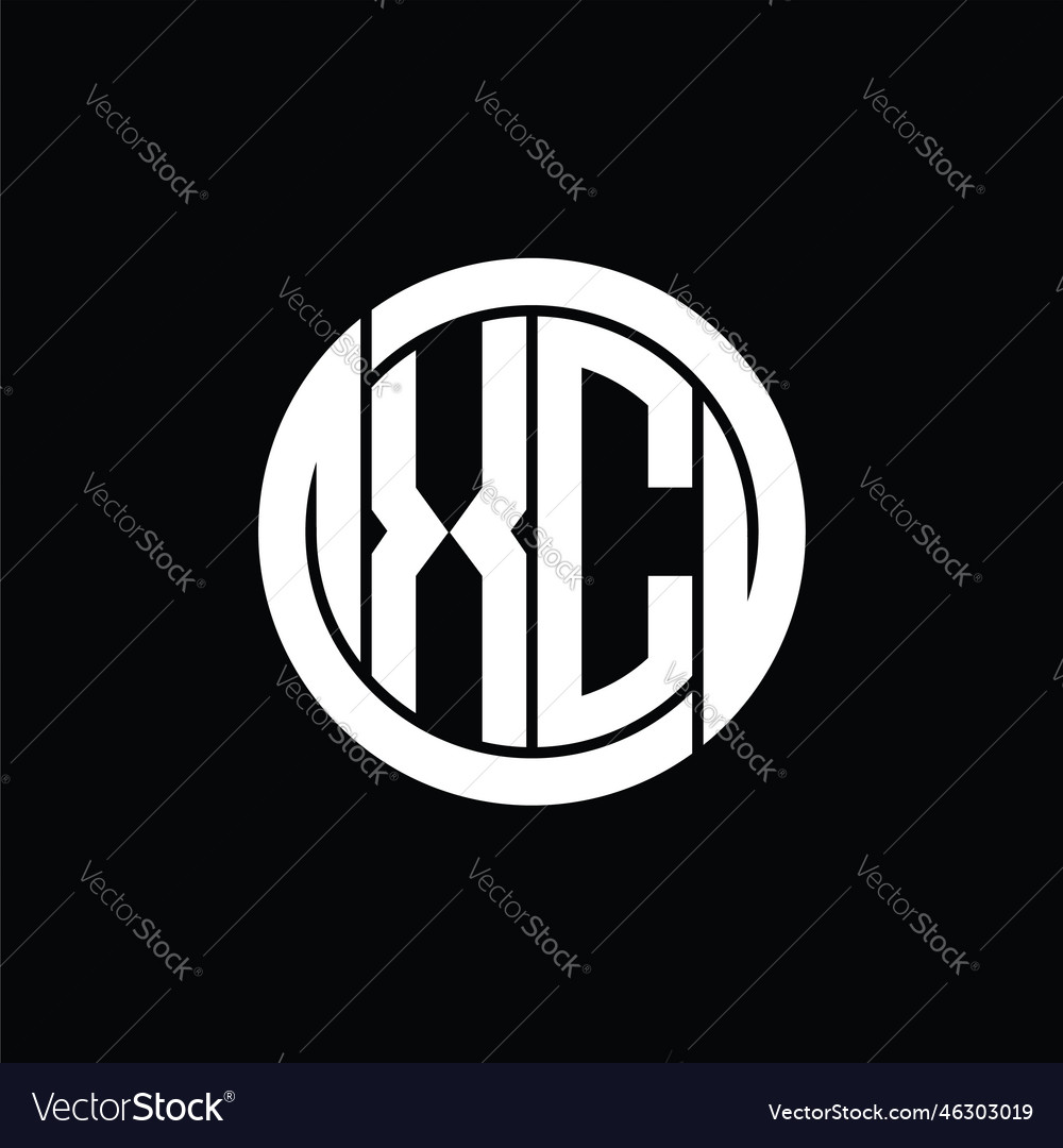 Xc logo monogram shield inside circle shape Vector Image