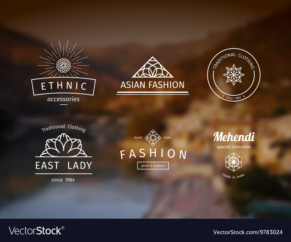 Asian logo templates Royalty Free Vector Image