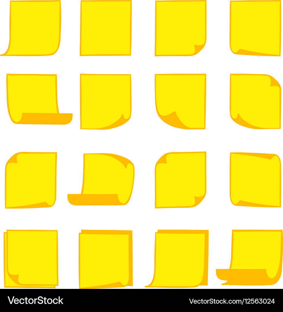 Note papers yellow 2 Royalty Free Vector Image