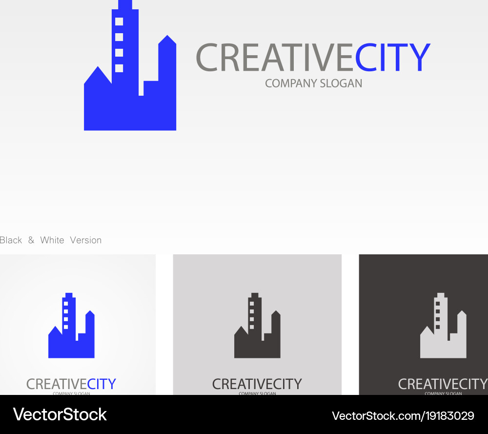 Creative cityscape logo Royalty Free Vector Image