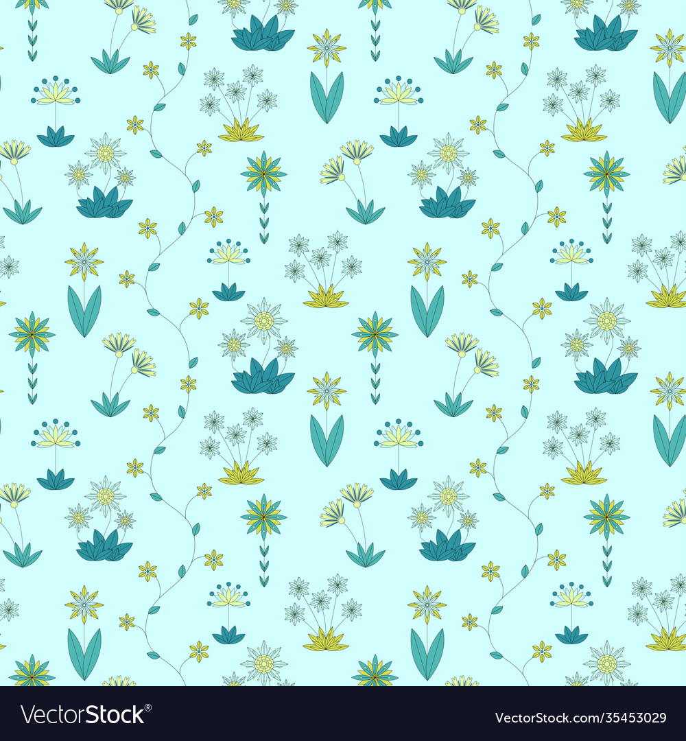 Seamless pattern abstract flowers Royalty Free Vector Image
