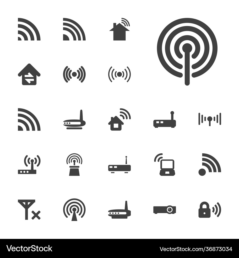22 wifi icons Royalty Free Vector Image - VectorStock
