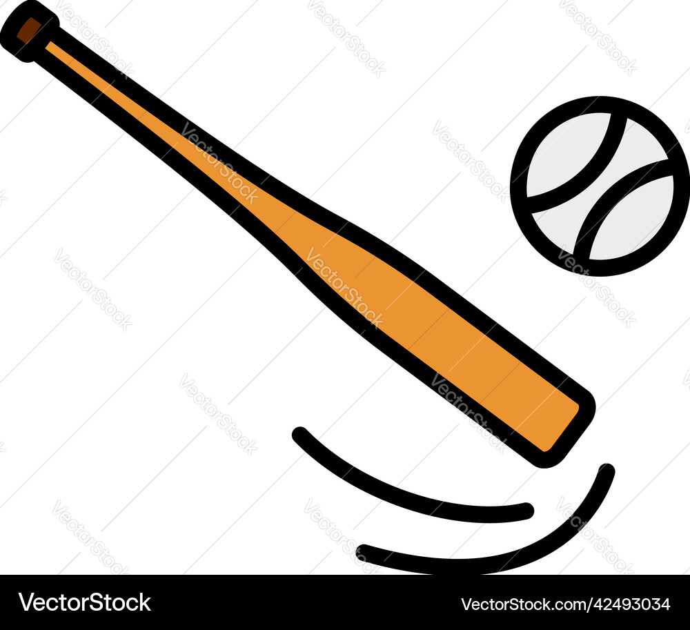 Baseball but hits to ball icon Royalty Free Vector Image