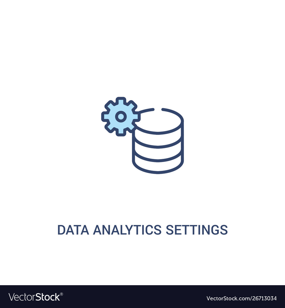 Data analytics settings concept 2 colored icon Vector Image