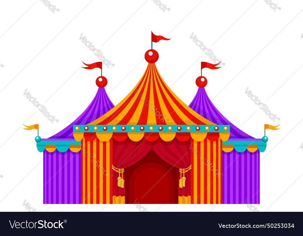 Entrance of circus marquee tents Royalty Free Vector Image