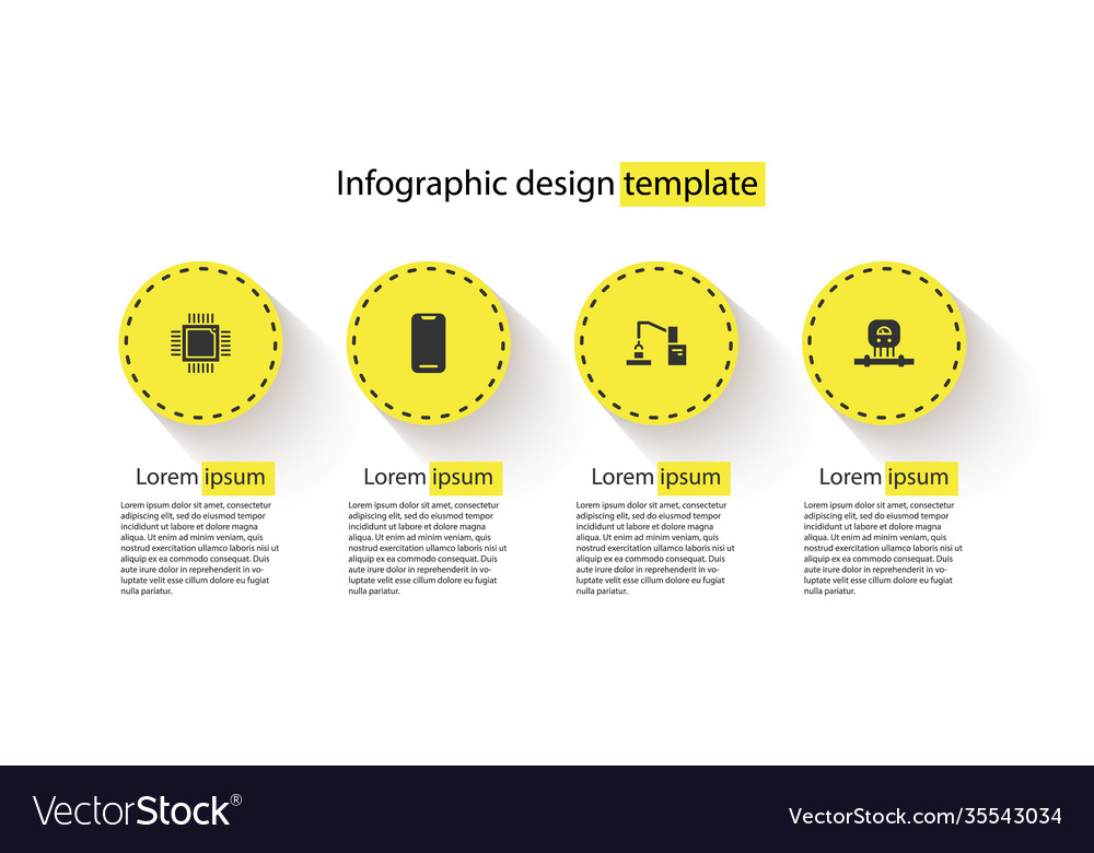 Set processor with microcircuits cpu smartphone Vector Image