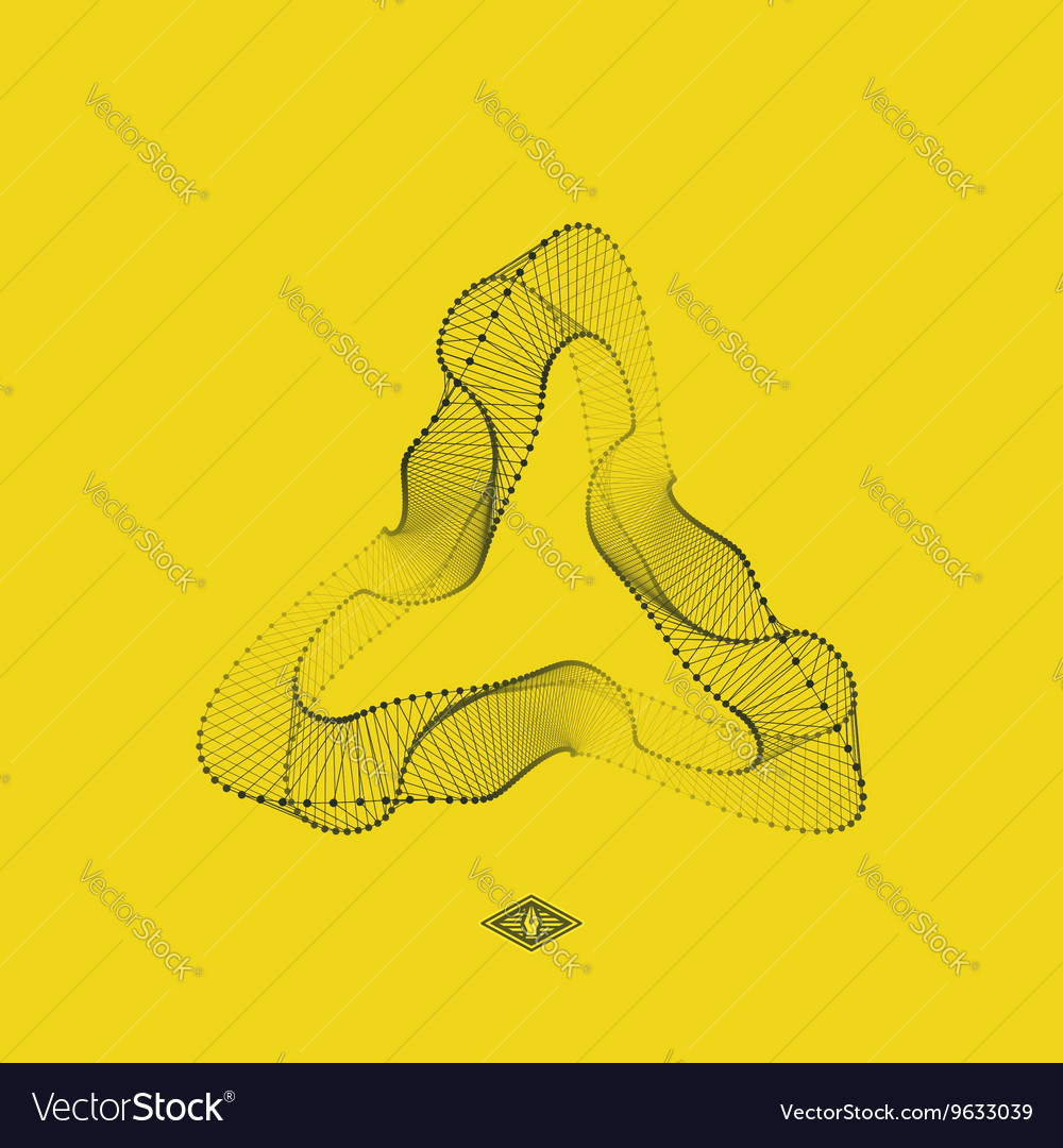 3d Connection Structure Technology Design Grid Vector Image