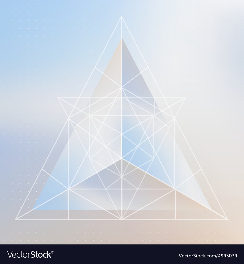 Abstract Isometric Pyramid With The Reflection Vector Image