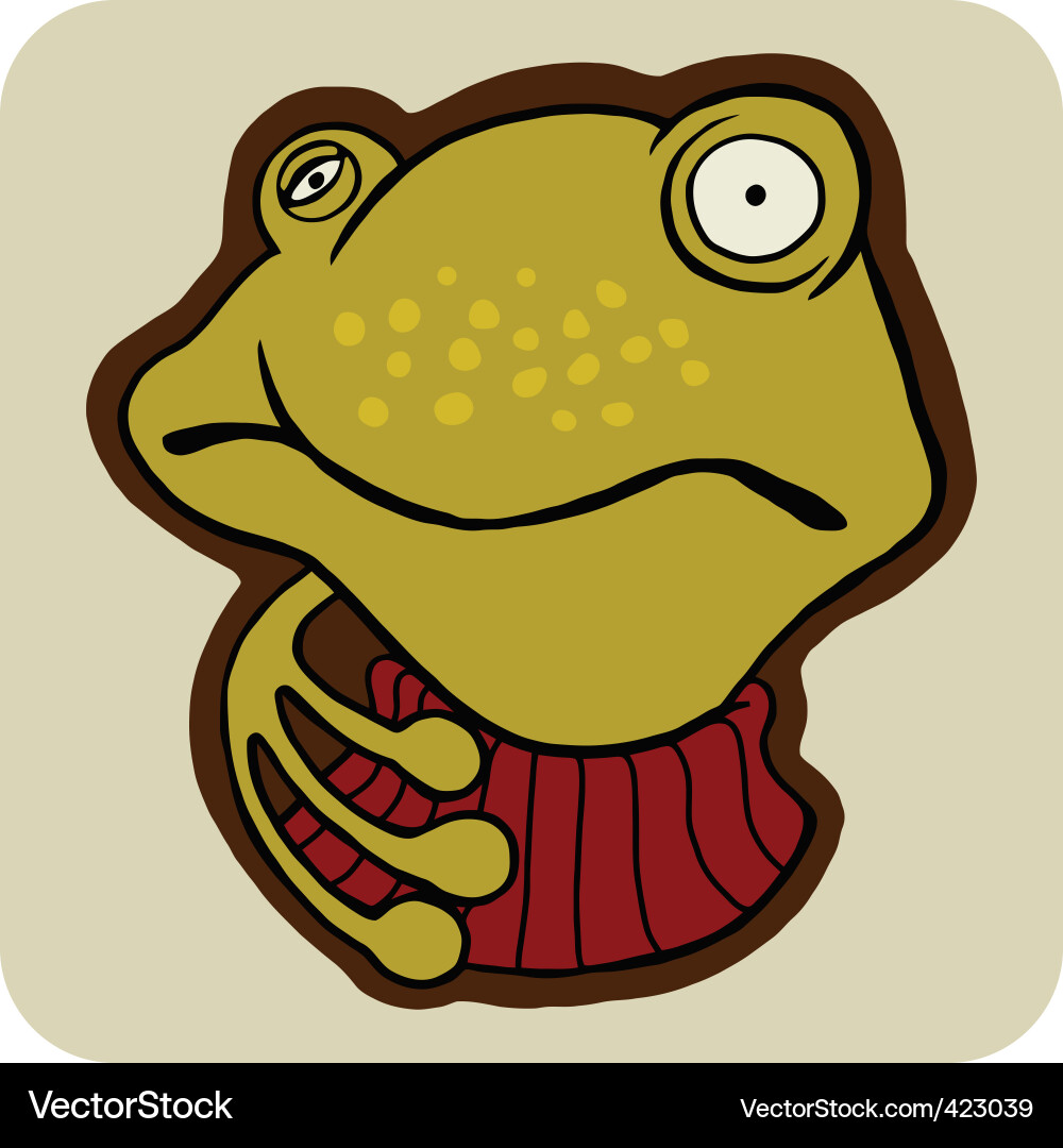 Cartoon of winter frog Royalty Free Vector Image