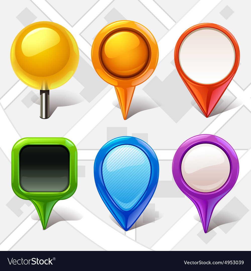 Map markers Royalty Free Vector Image - VectorStock