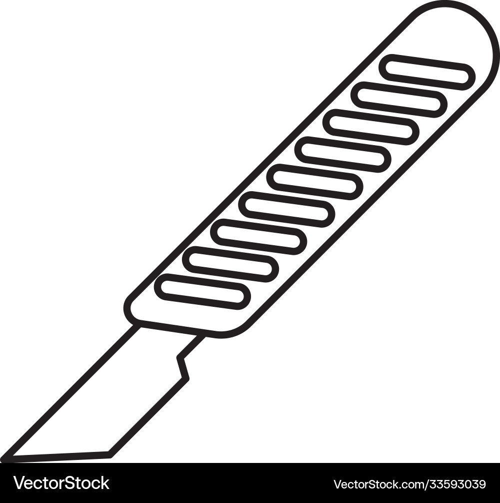 Medical scalpel line style icon Royalty Free Vector Image