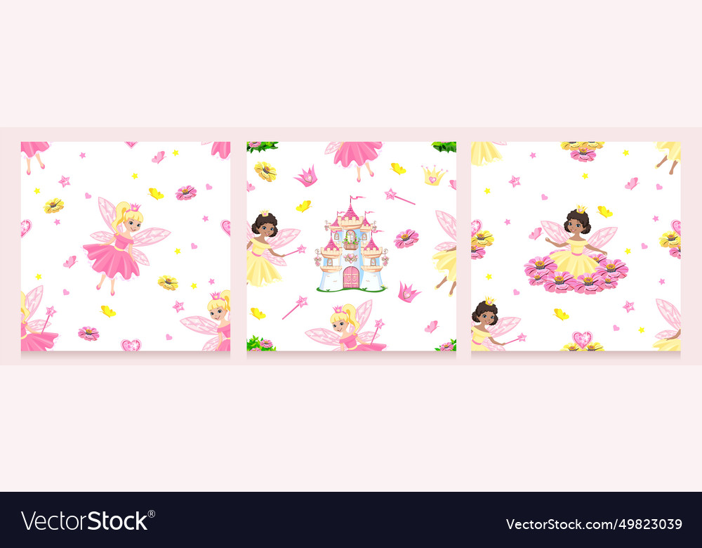 Princess pattern set Royalty Free Vector Image