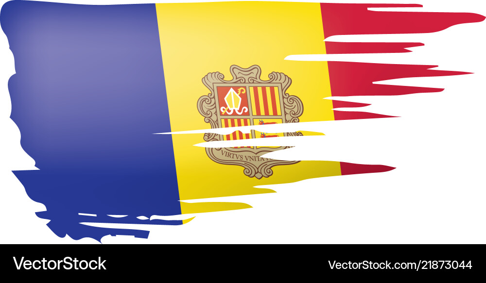 Andora flag on a white Royalty Free Vector Image