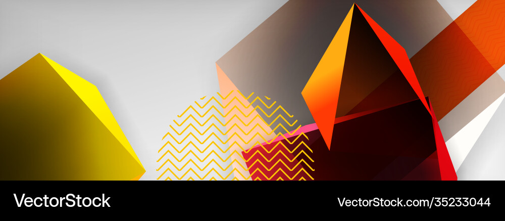 Low poly 3d geometric shapes minimal abstract Vector Image
