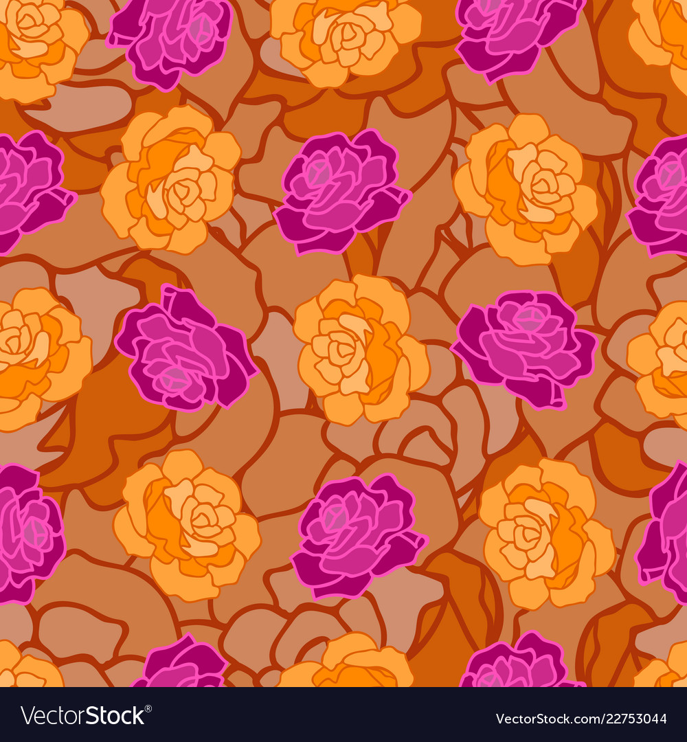 Seamless repeating pattern of roses Royalty Free Vector
