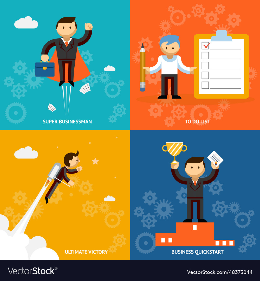 Set Of Businessman Characters Royalty Free Vector Image