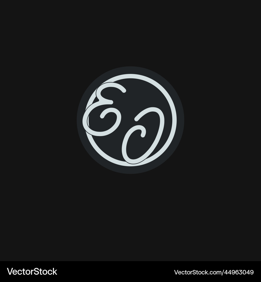 Initials eo logo monogram with simple circle line Vector Image