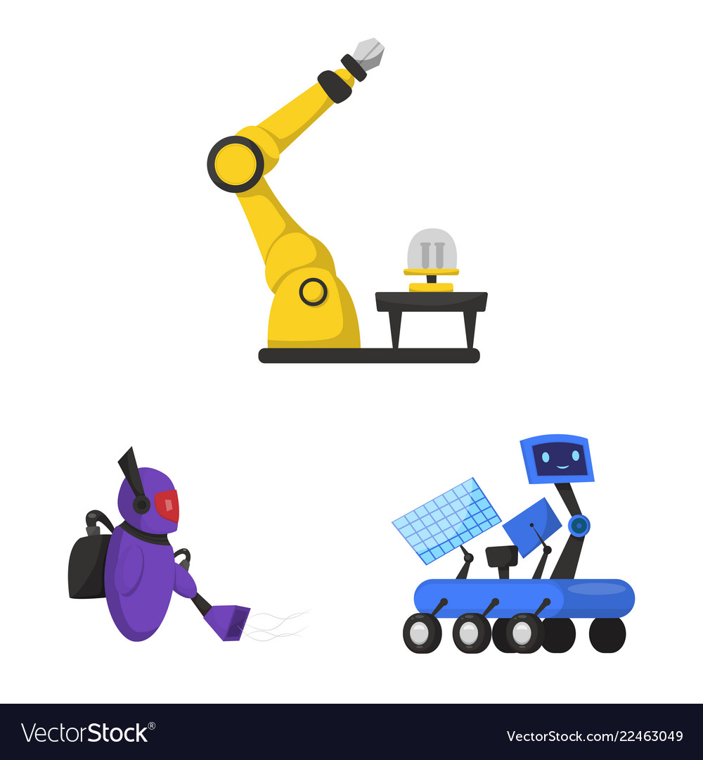Isolated Object Of Robot And Factory Symbol Vector Image