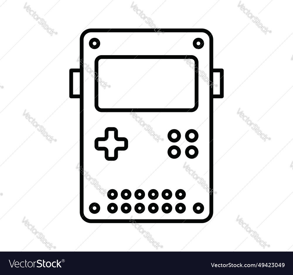 Portable handheld retro gaming console outline Vector Image Portable handheld retro gaming console outline Vector Image