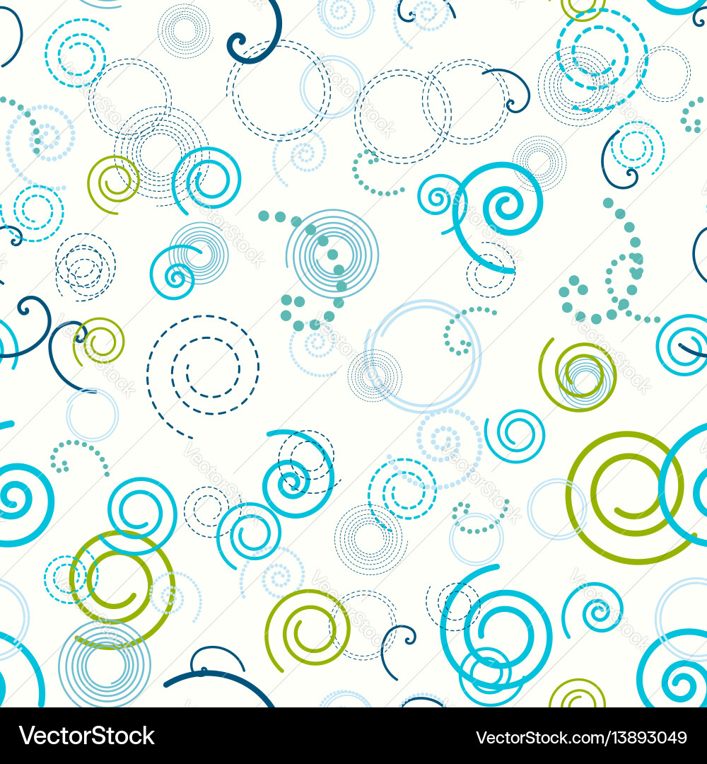 Seamless pattern swirls spiral circle abstract Vector Image