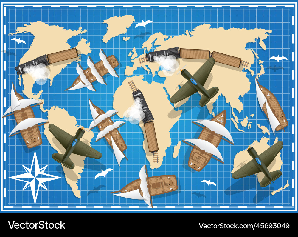 Transport on the map Royalty Free Vector Image