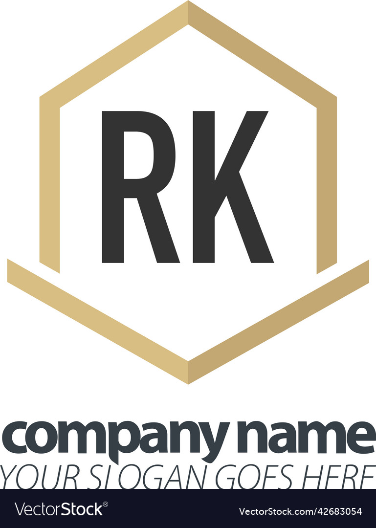 Initial letter rk creative hexagon Royalty Free Vector Image