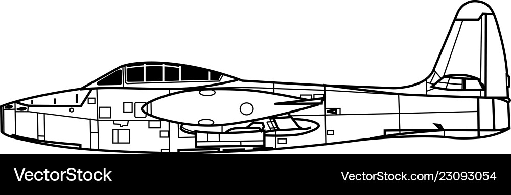 Republic f-84a thunderjet Royalty Free Vector Image