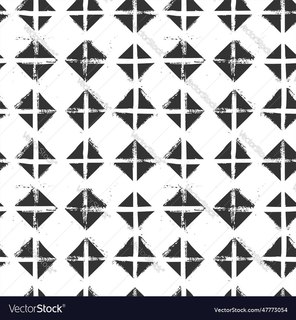 Seamless striped pattern with black triangles Vector Image