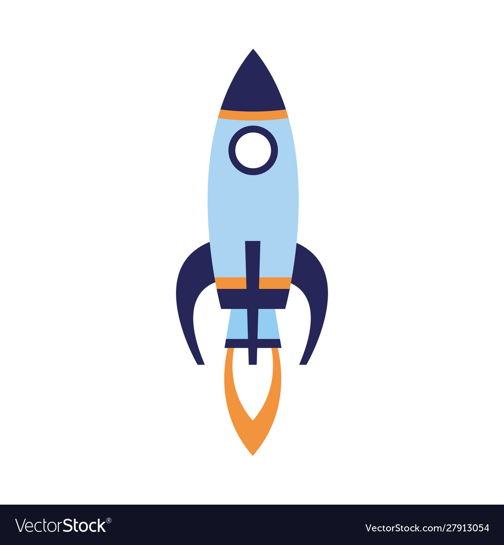 Space rocket icon flat design Royalty Free Vector Image
