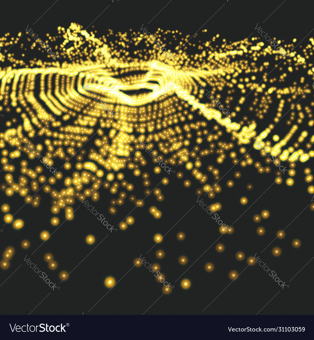 Array with dynamic particles 3d technology style Vector Image