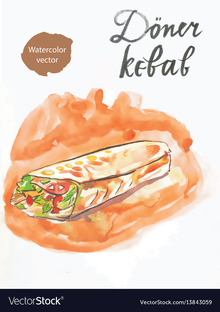 Doner kebab kebap Royalty Free Vector Image - VectorStock