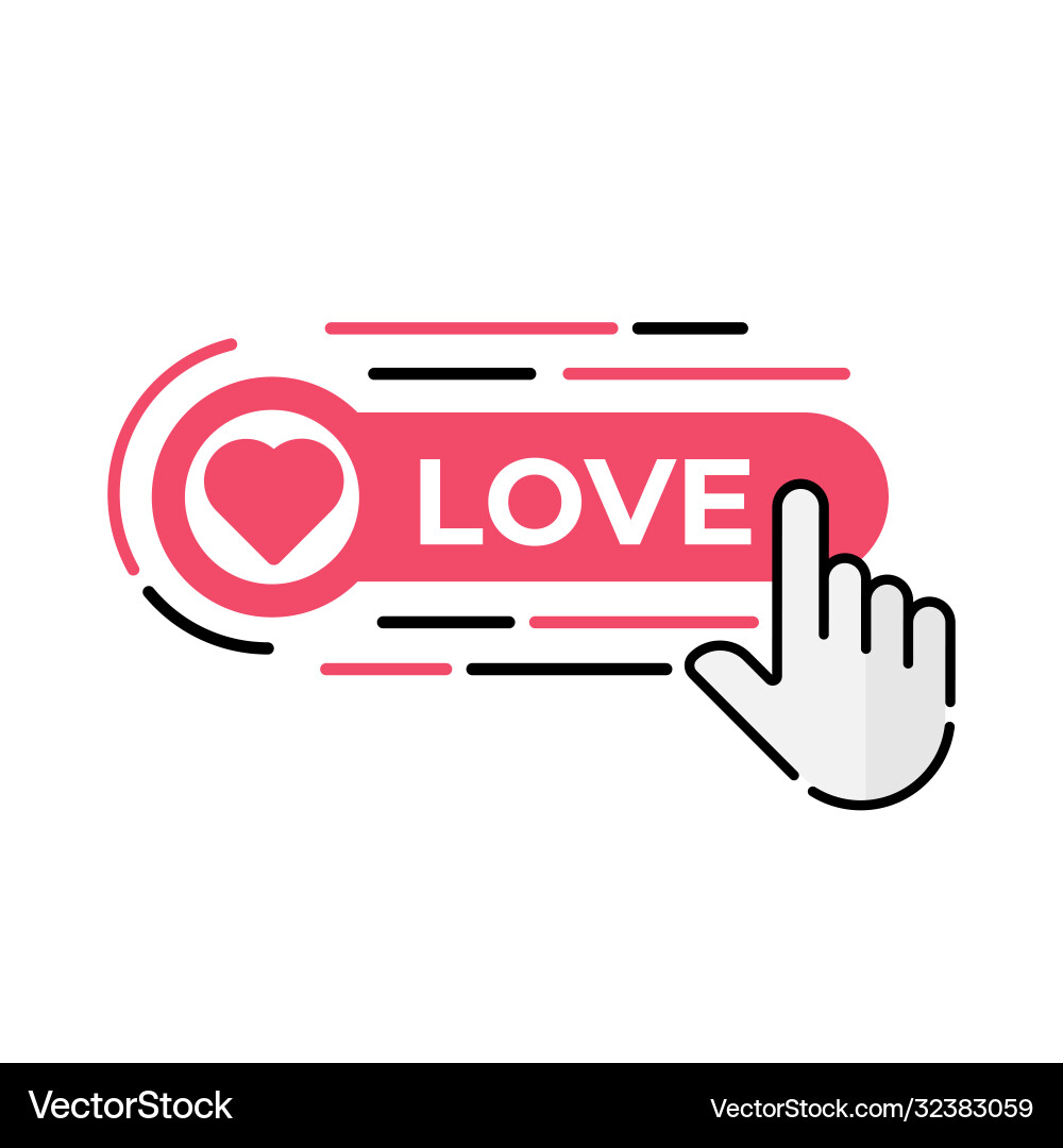 Love button icon for social media Royalty Free Vector Image