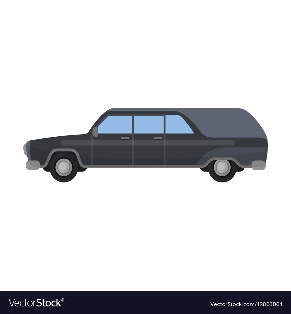 Hearse icon in cartoon style isolated on white Vector Image Hearse icon in cartoon style isolated on white Vector Image