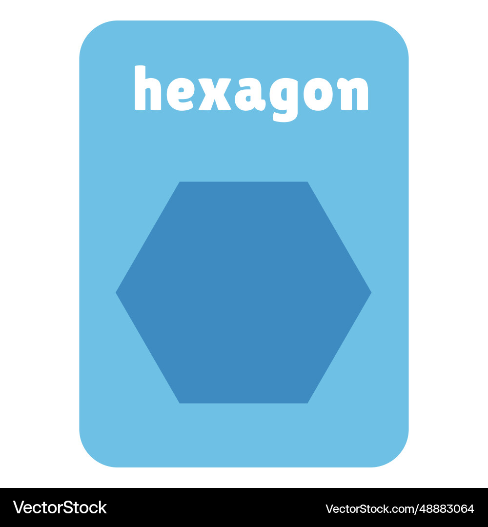 Hexagon shape flashcard Royalty Free Vector Image