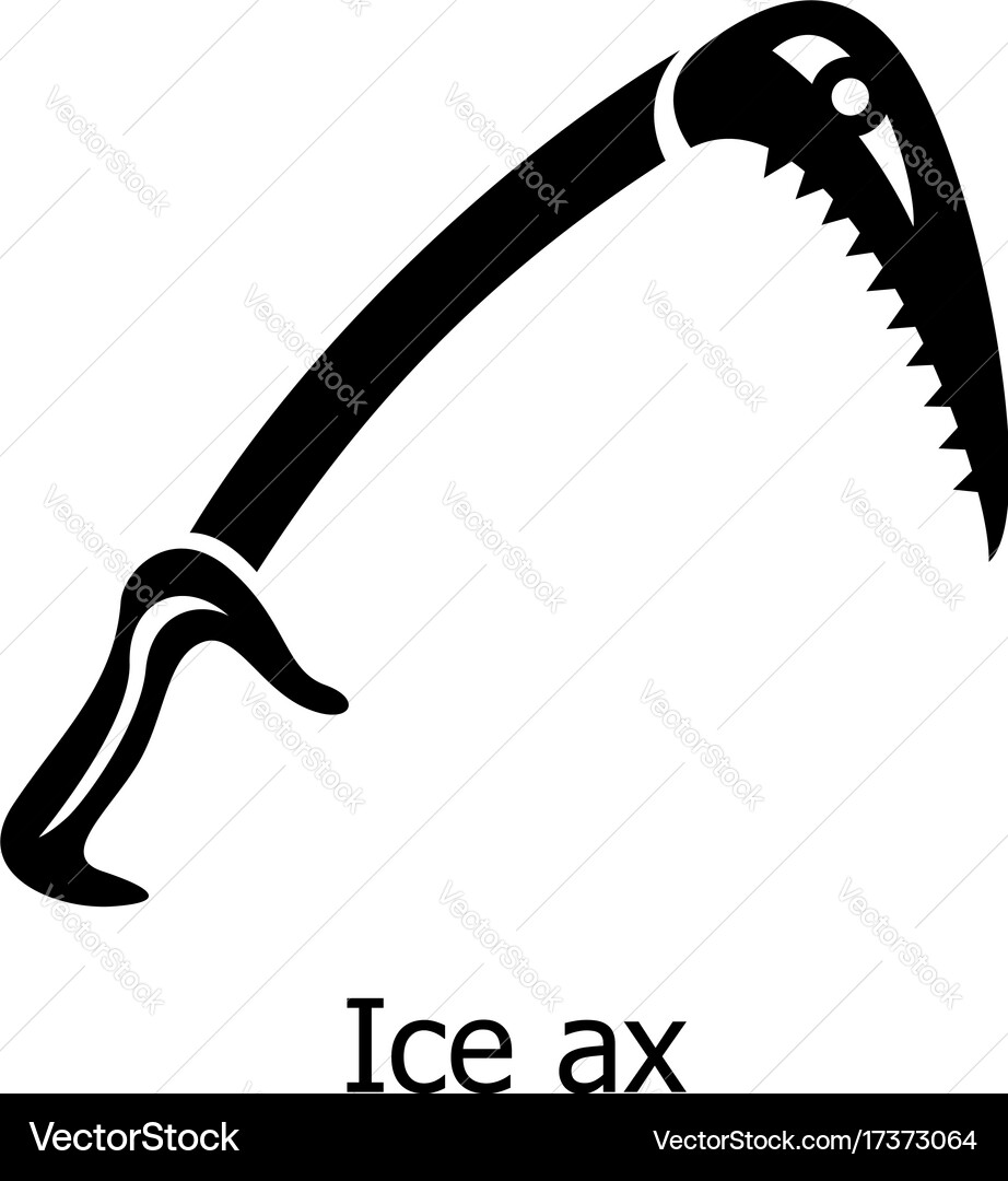 Ice ax icon simple black style Royalty Free Vector Image