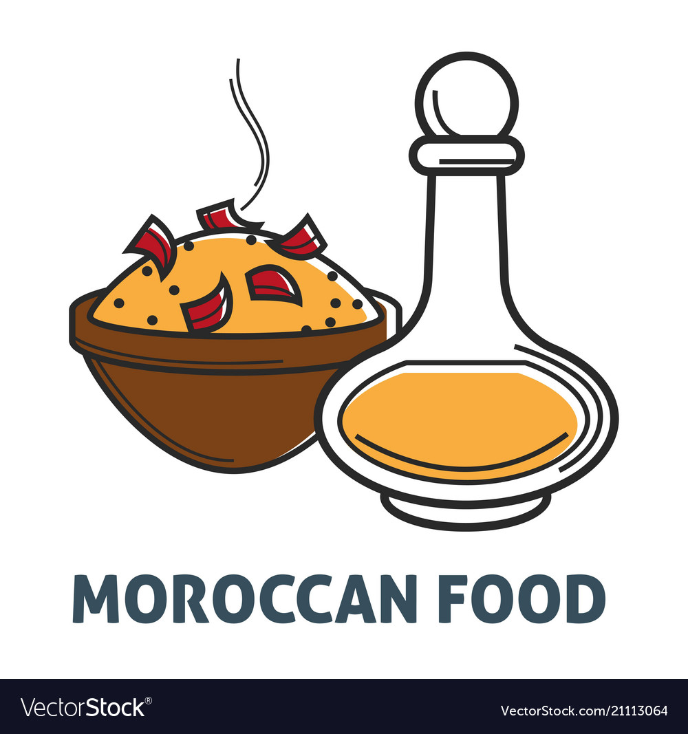 Moroccan cuisine food icon Royalty Free Vector Image
