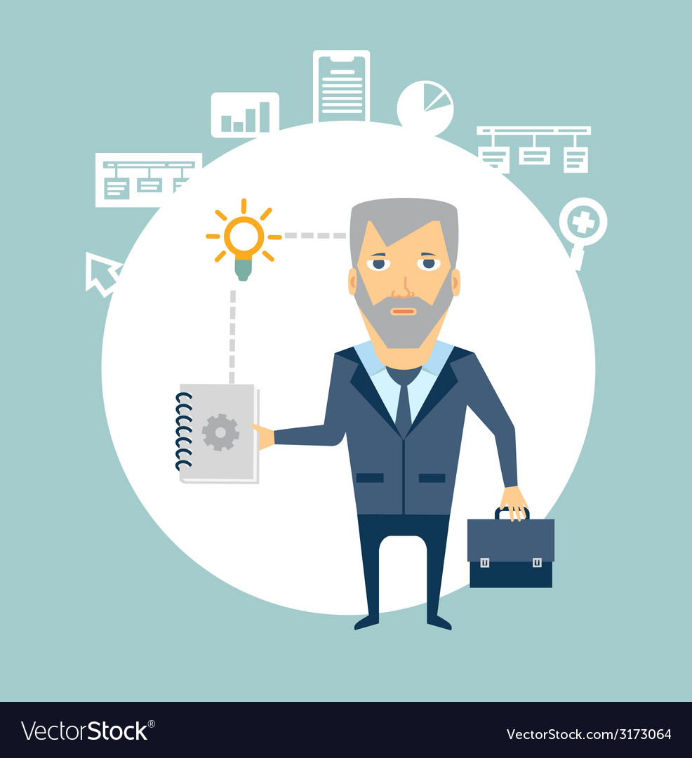 Programmer has an idea Royalty Free Vector Image