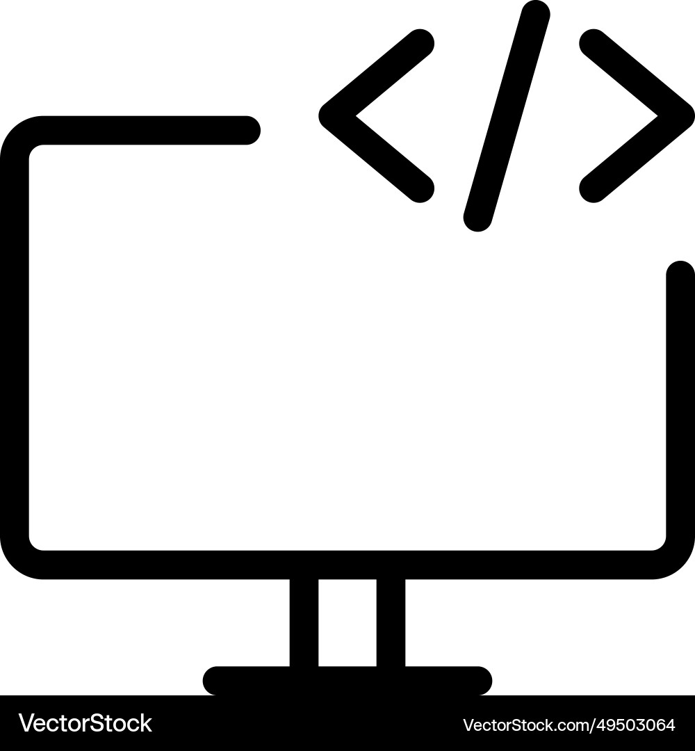 Programming and scripting done on a monitor Vector Image