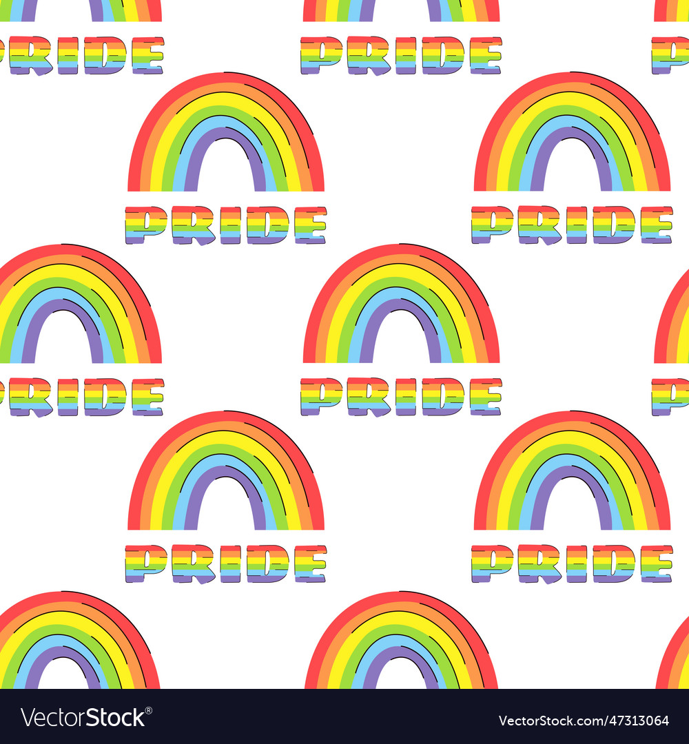 Seamless Pattern Lgbt Flag Rainbow Lgbt Day Vector Image