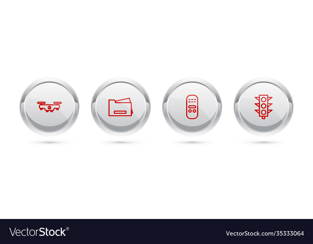 Set line drone flying printer remote control Vector Image Set line drone flying printer remote control Vector Image