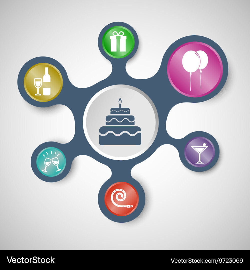 Celebration infographic templates with connected Vector Image