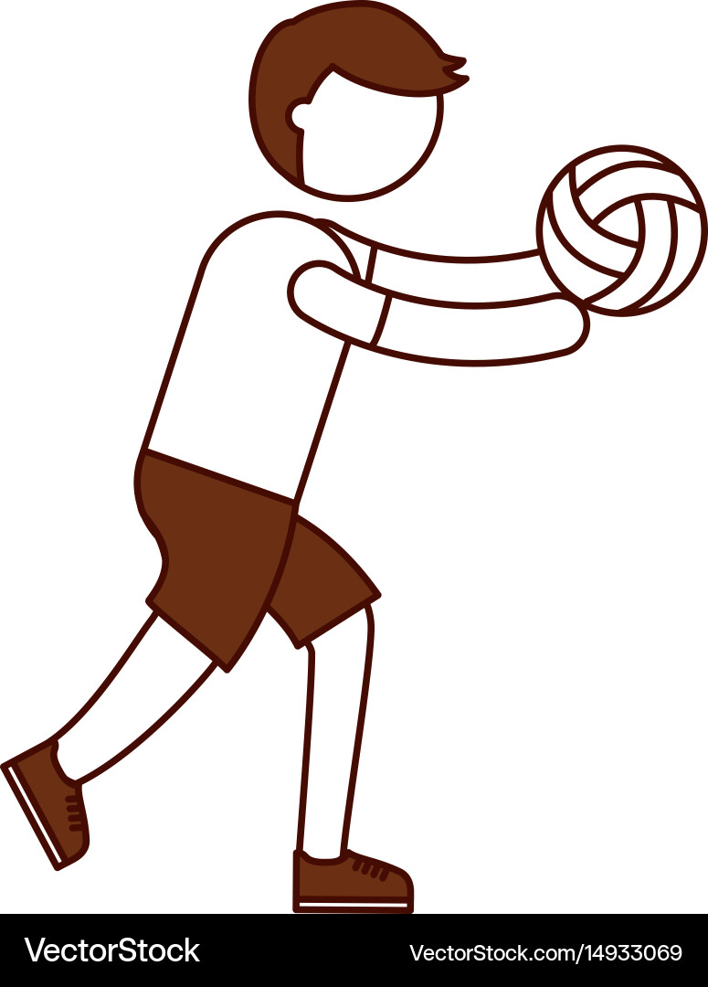 Ethlete practicing volleyball avatar Royalty Free Vector
