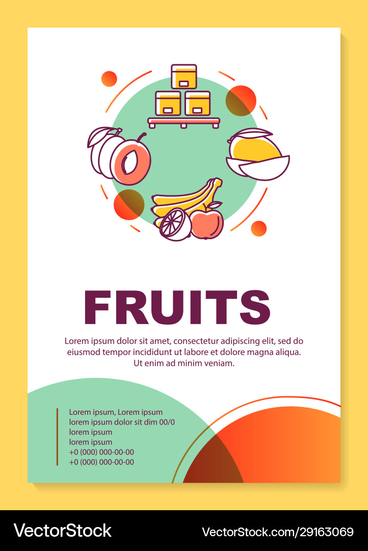 Fruit production poster template layout farming Vector Image
