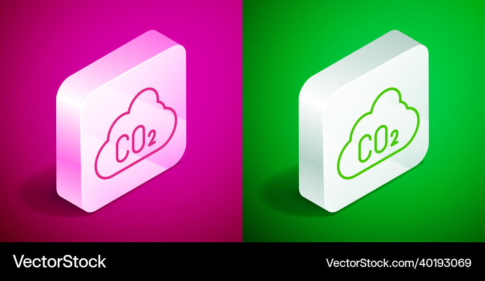 Isometric line co2 emissions in cloud icon Vector Image